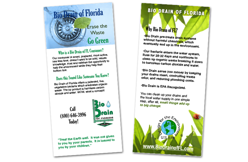 Bio Drain Rack Card - CONRIC pr + marketing