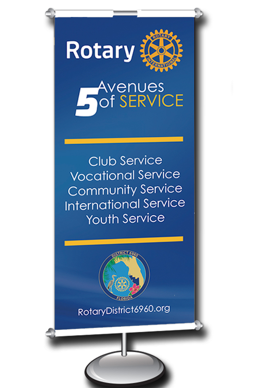 Rotary District 6960 5 Avenues Of Service Banner - CONRIC pr + marketing