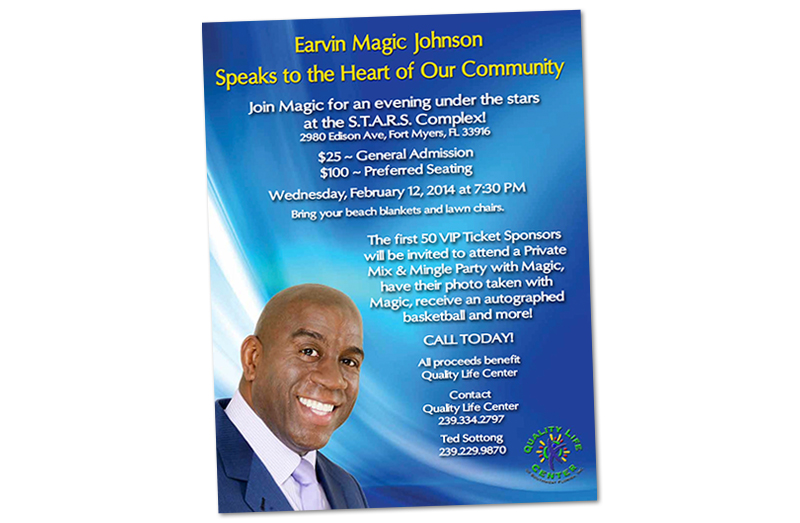 Magic Johnson at the S.T.A.R.S. Complex Flyer - CONRIC pr + marketing