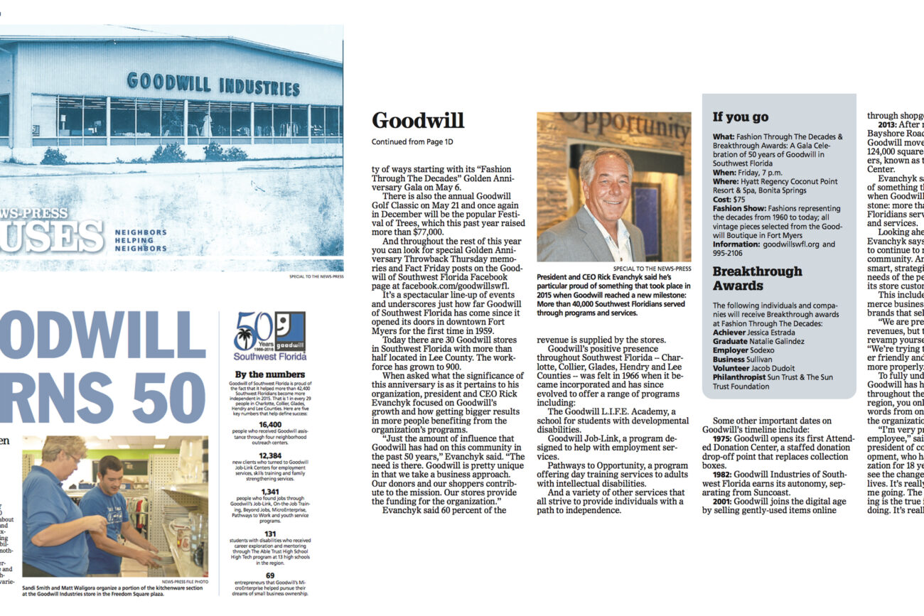 Goodwill Industries in the News-Press - CONRIC pr + marketing